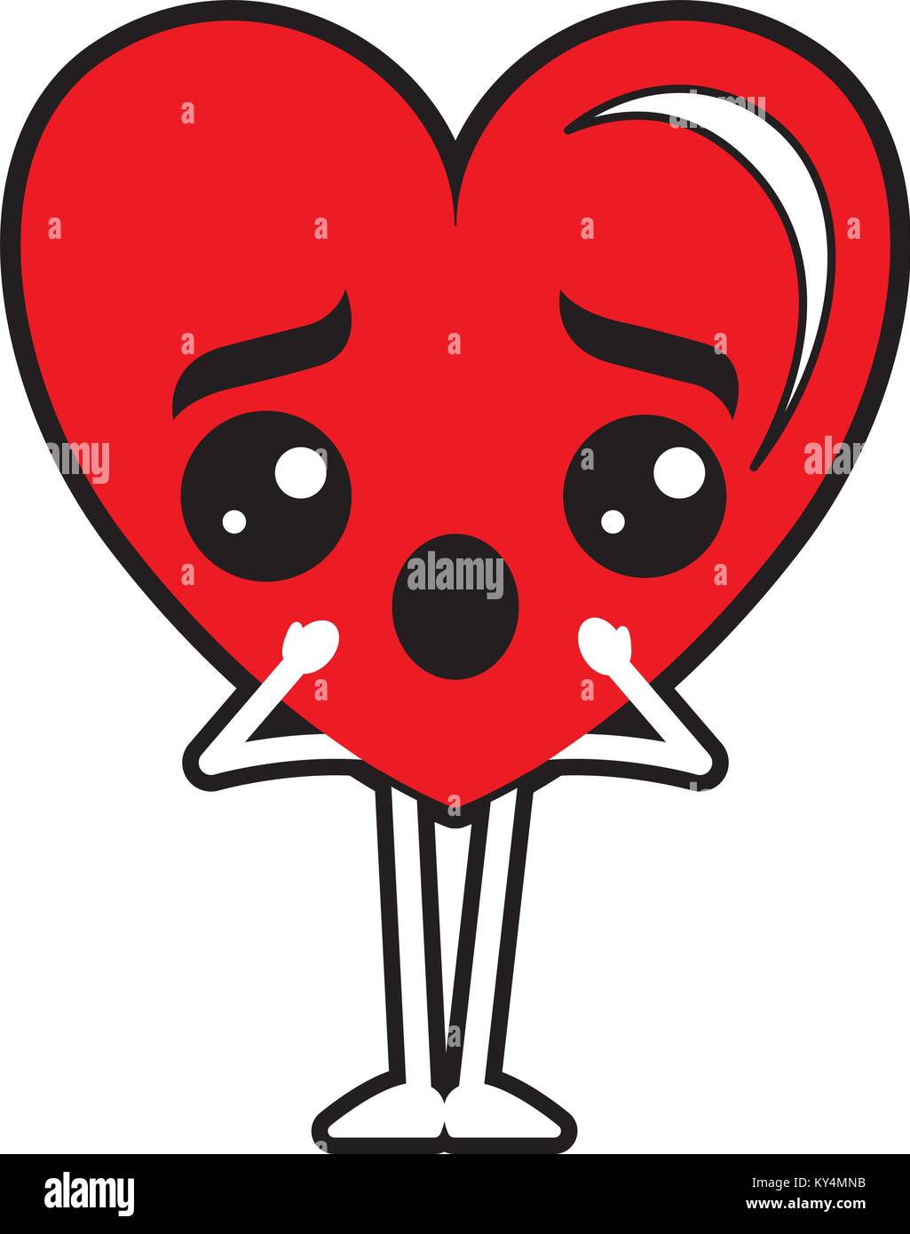 heart love confused kawaii character vector illustration design Stock ...