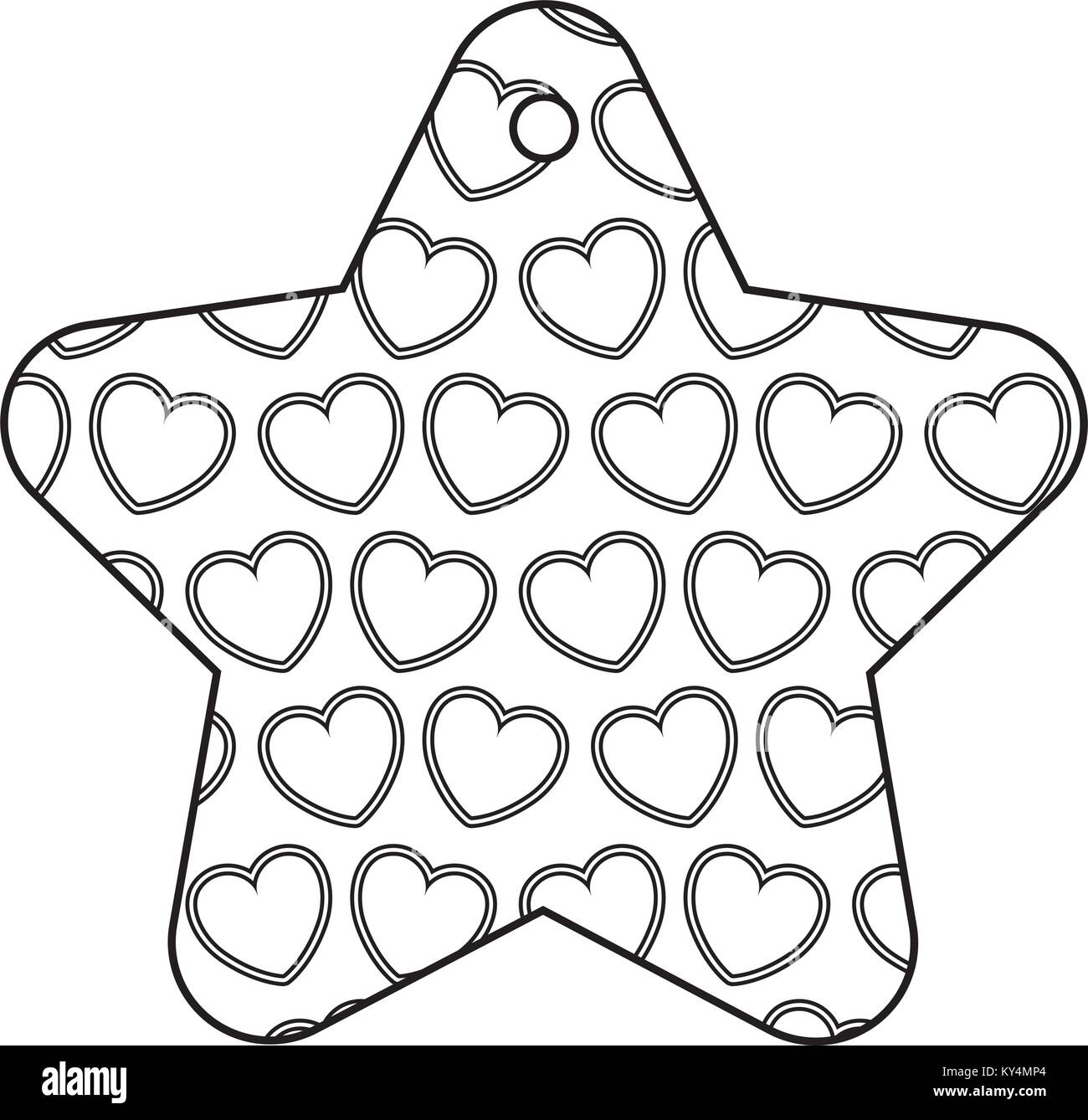 star frame with hearts pattern background vector illustration design ...