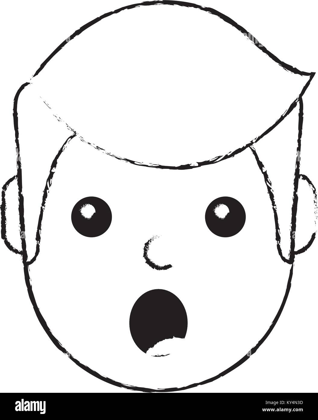 surprised man face expresion facial style vector illustration Stock ...