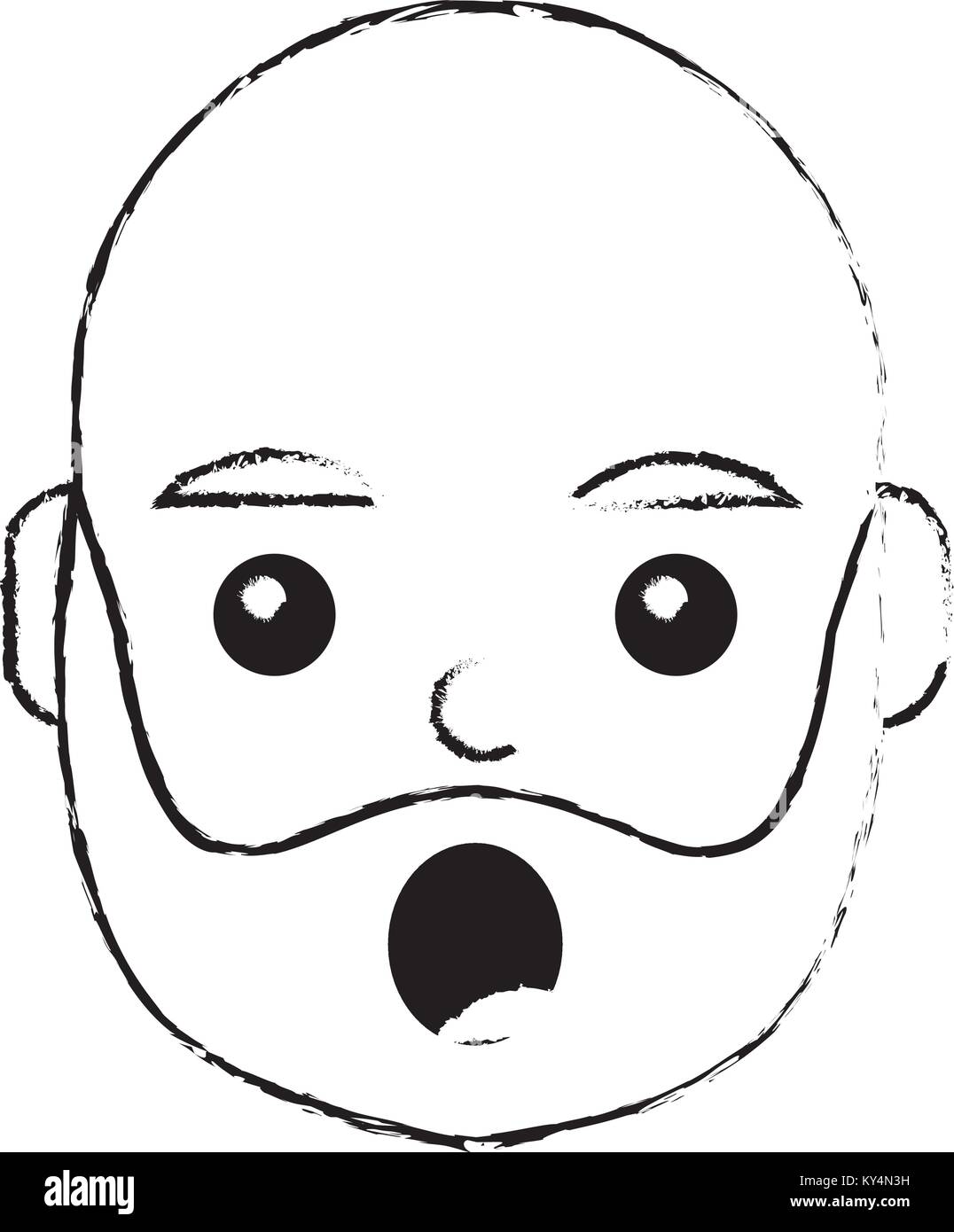 surprised man face expresion facial style vector illustration Stock ...
