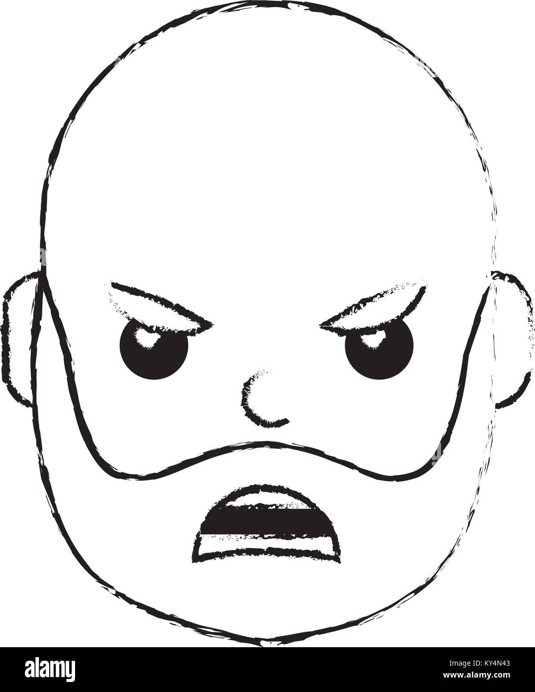 young man face angry expression cartoon vector illustration Stock ...