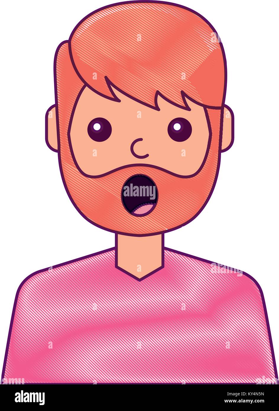 portrait surprised man face expression vector illustration Stock Vector ...