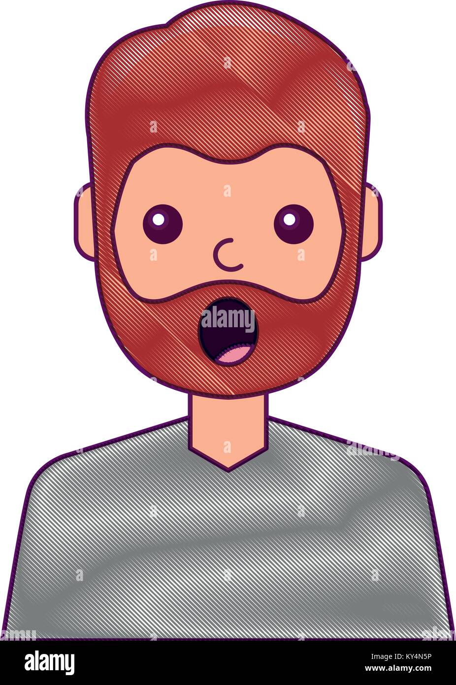 portrait surprised man face expression vector illustration Stock Vector ...