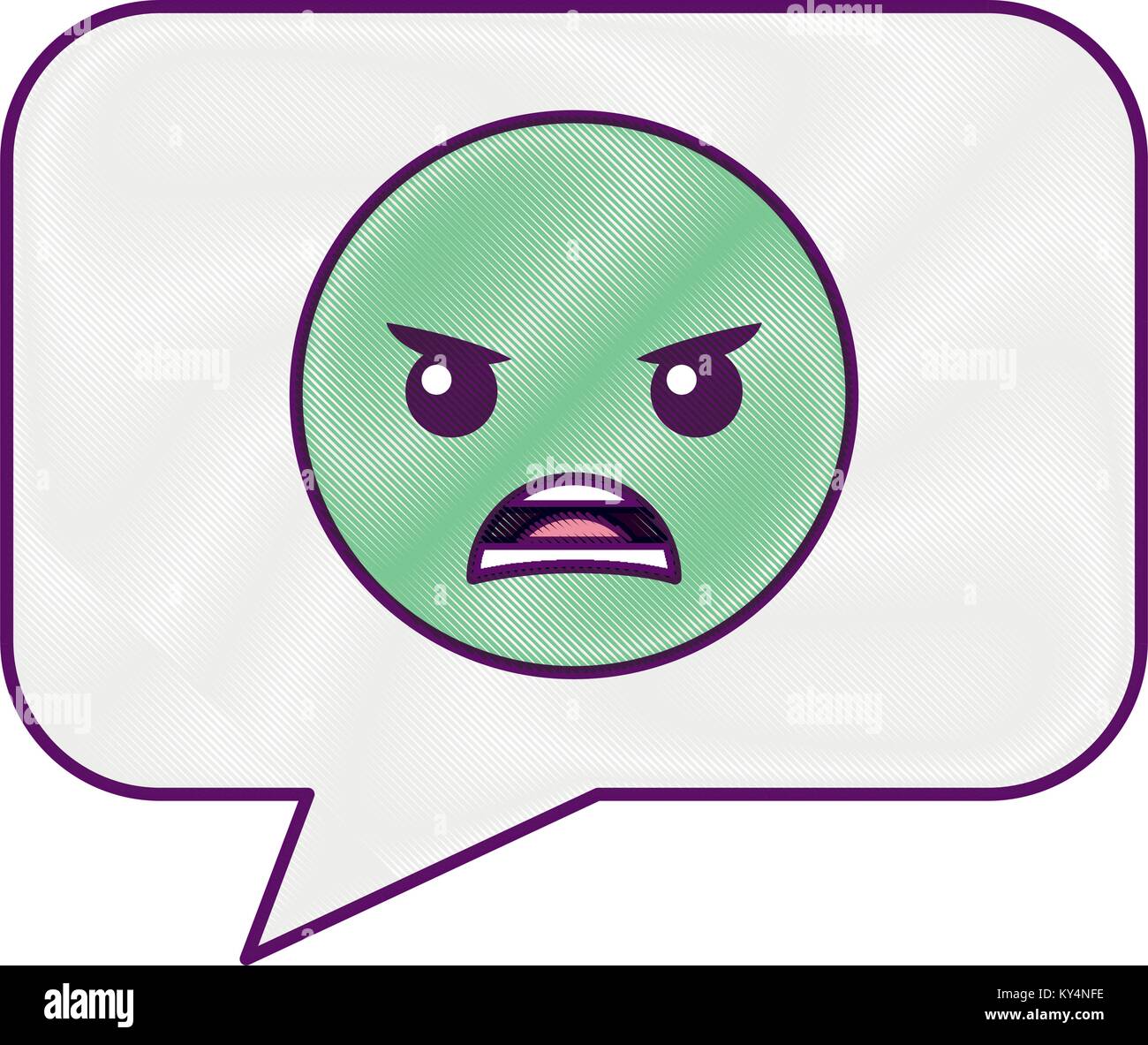 speech bubble angry emoticon face vector illustration Stock Vector ...