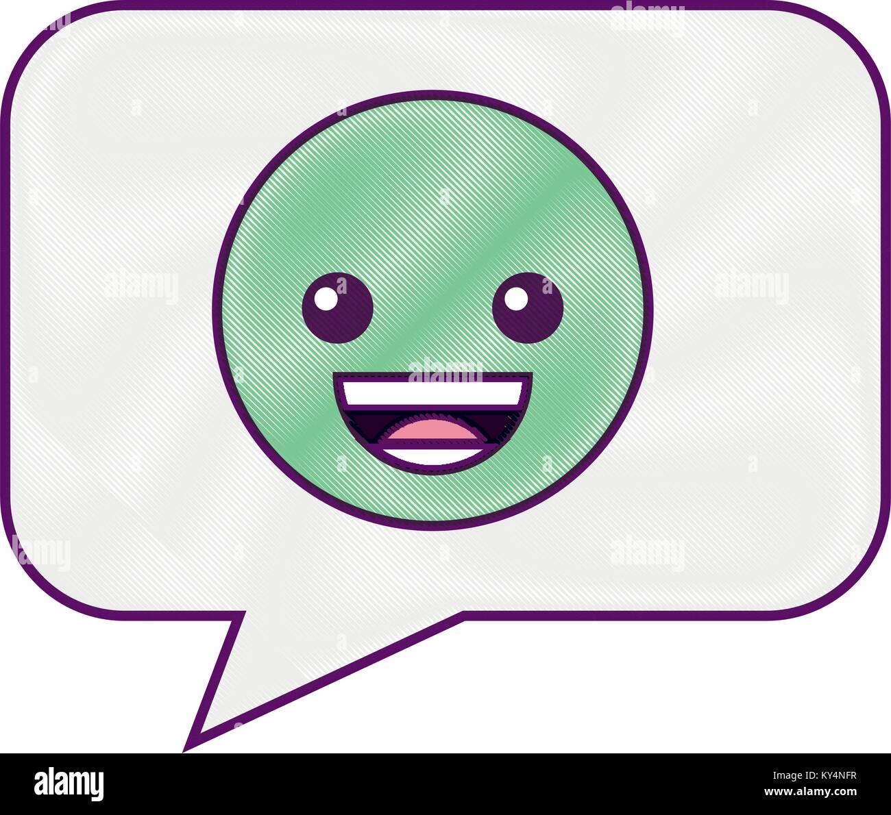 speech bubble smile emoticon face vector illustration Stock Vector ...
