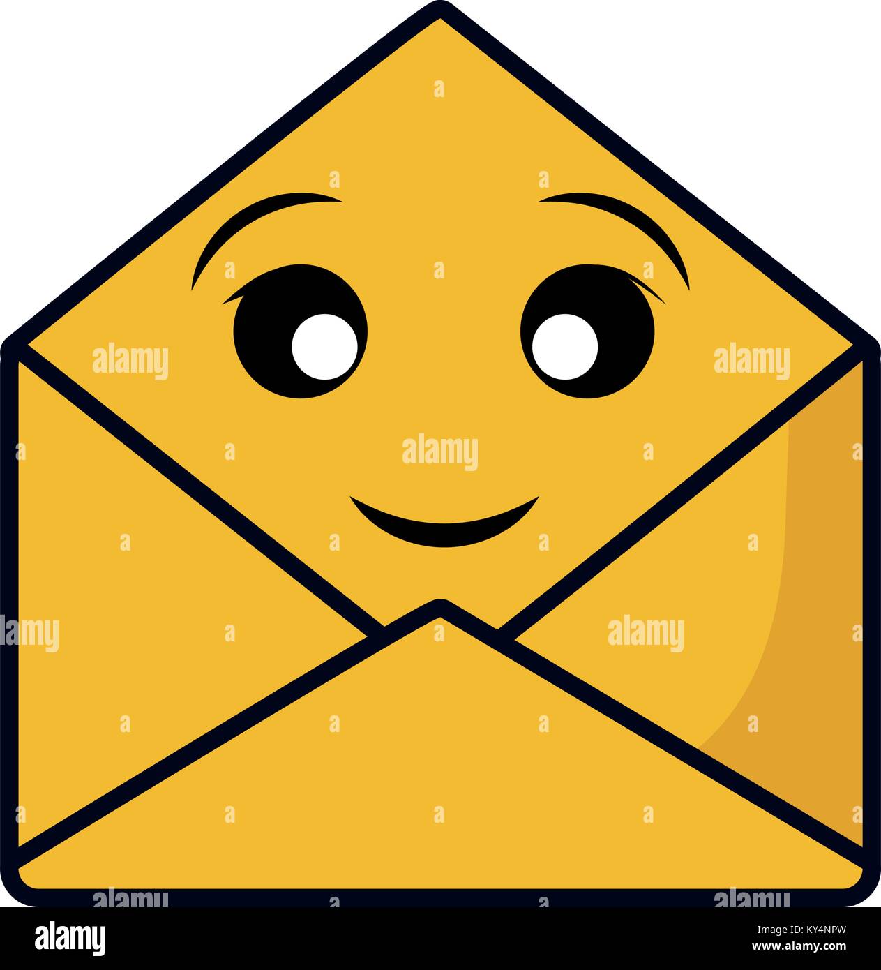 Mail open symbol smiling cartoon Stock Vector Image & Art - Alamy