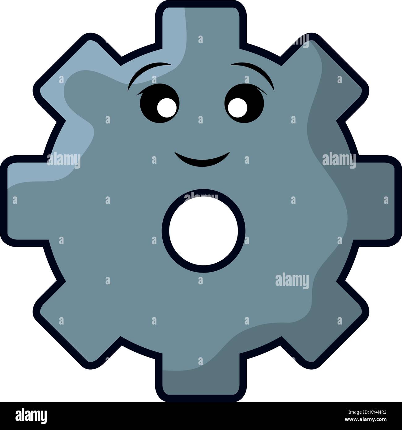 Gear machinery piece smiling cartoon Stock Vector Image & Art - Alamy