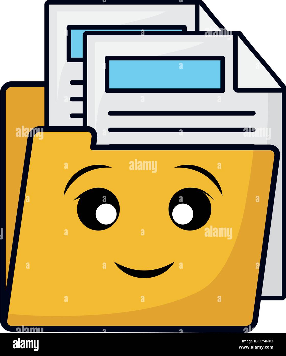 Folder with documents smiling cartoon Stock Vector Image & Art - Alamy