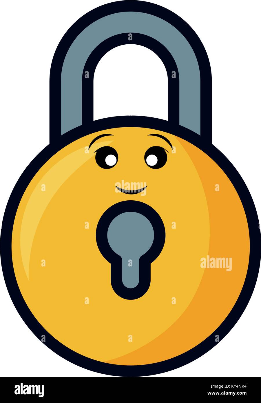 Padlock security symbol smiling cartoon Stock Vector Image & Art - Alamy