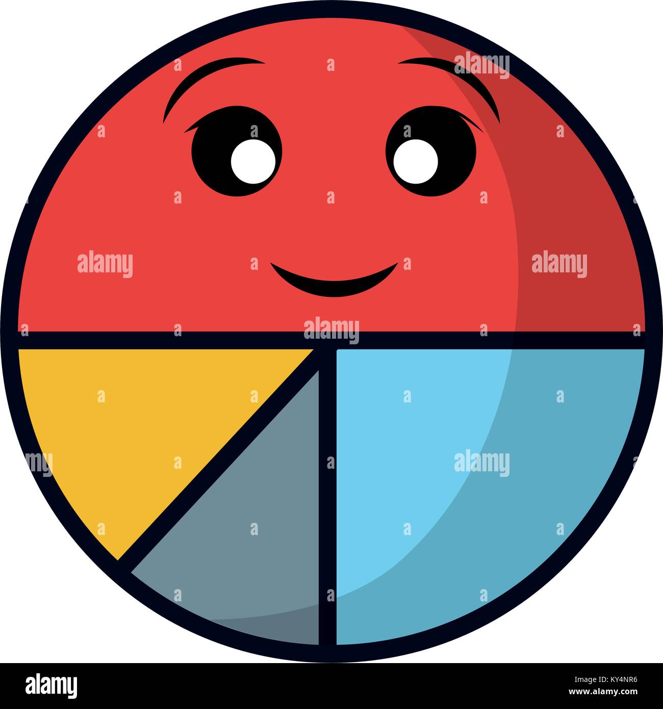 Pies statistics graphic smiling cartoon Stock Vector Image & Art - Alamy