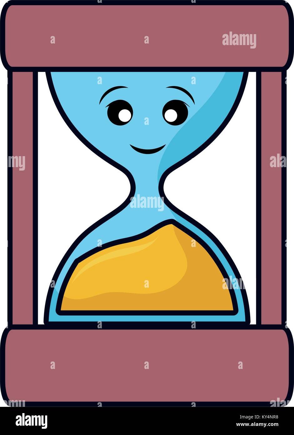 Hourglass antique clock smiling cartoon Stock Vector Image & Art - Alamy