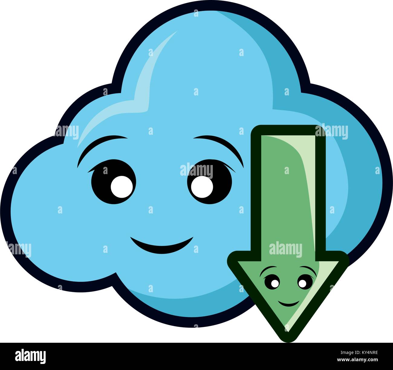 Cloud computing symbol smiling cartoon Stock Vector Image & Art - Alamy