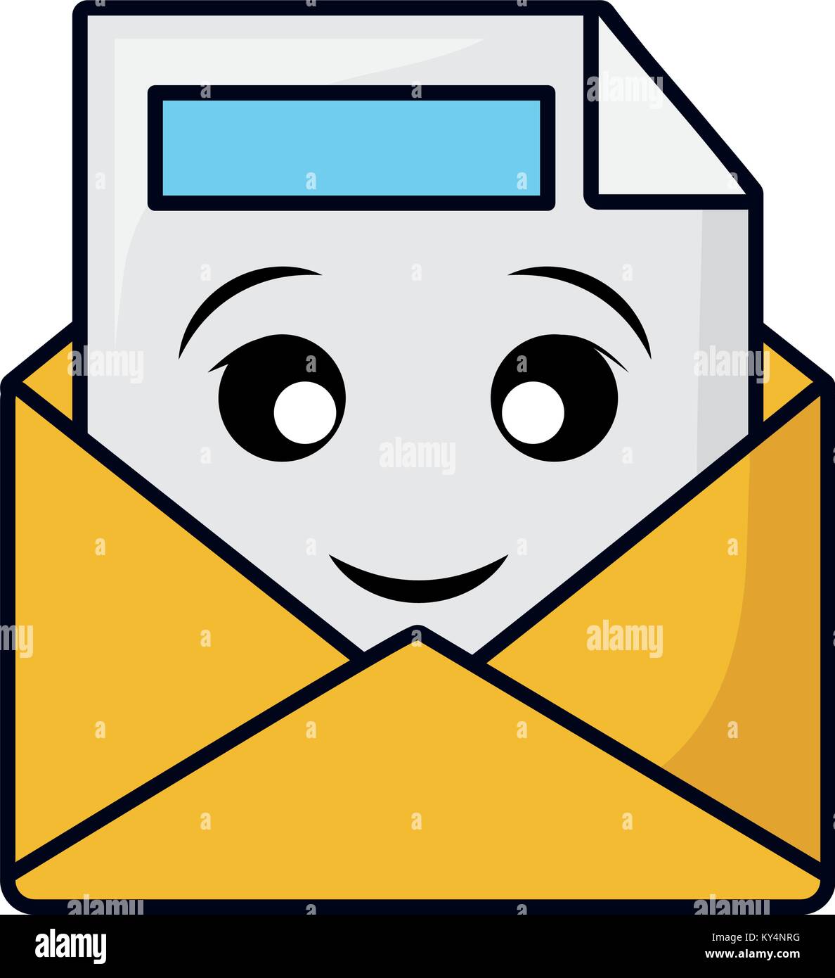 Mail open with letter smiling cartoon Stock Vector Image & Art - Alamy