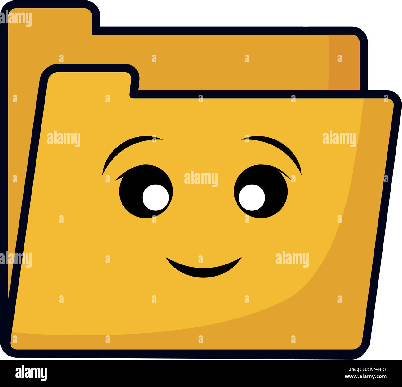 Folder document symbol smiling cartoon Stock Vector Image & Art - Alamy