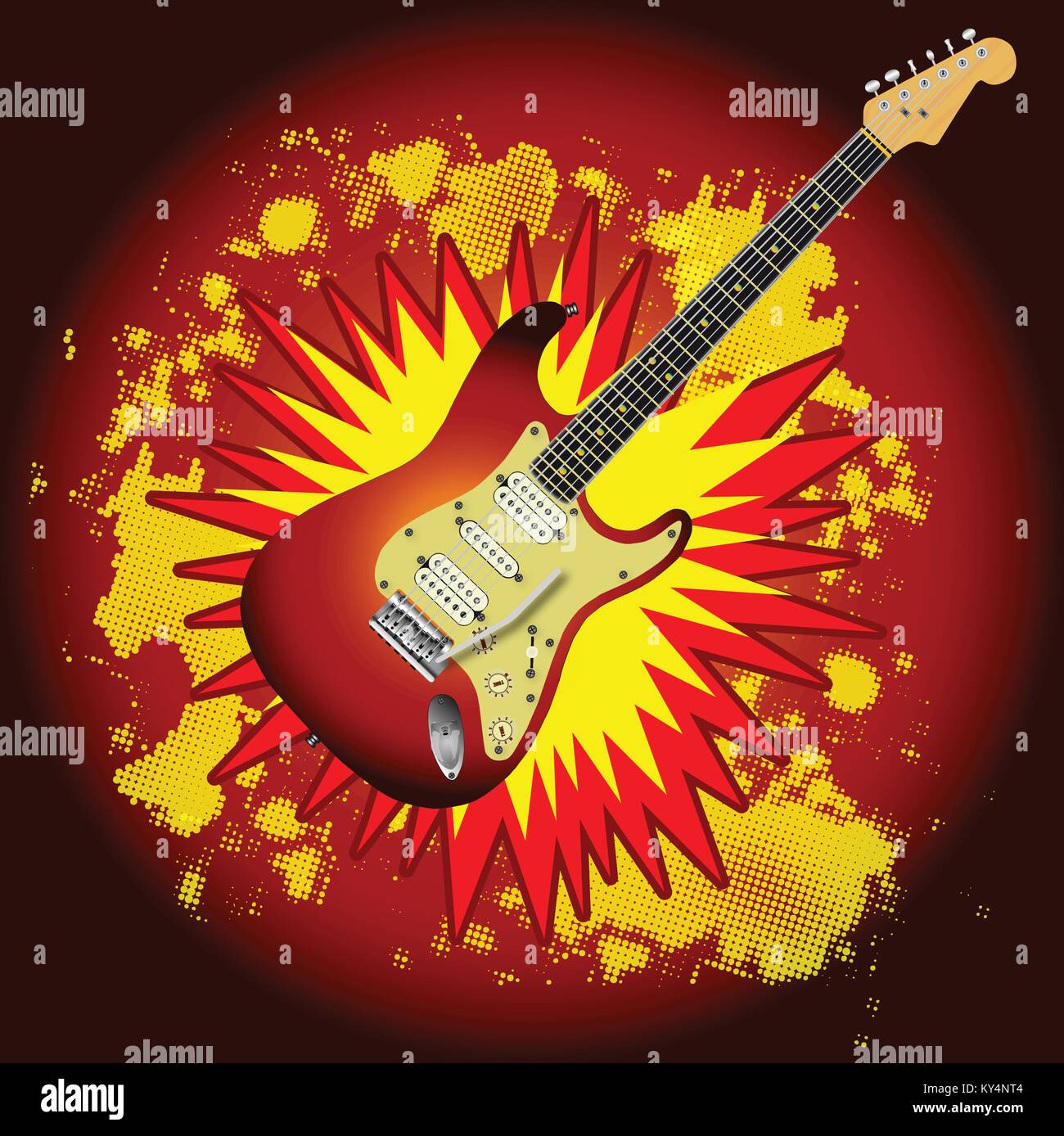 A comic cartoon style guitar explosion Stock Vector Image & Art - Alamy
