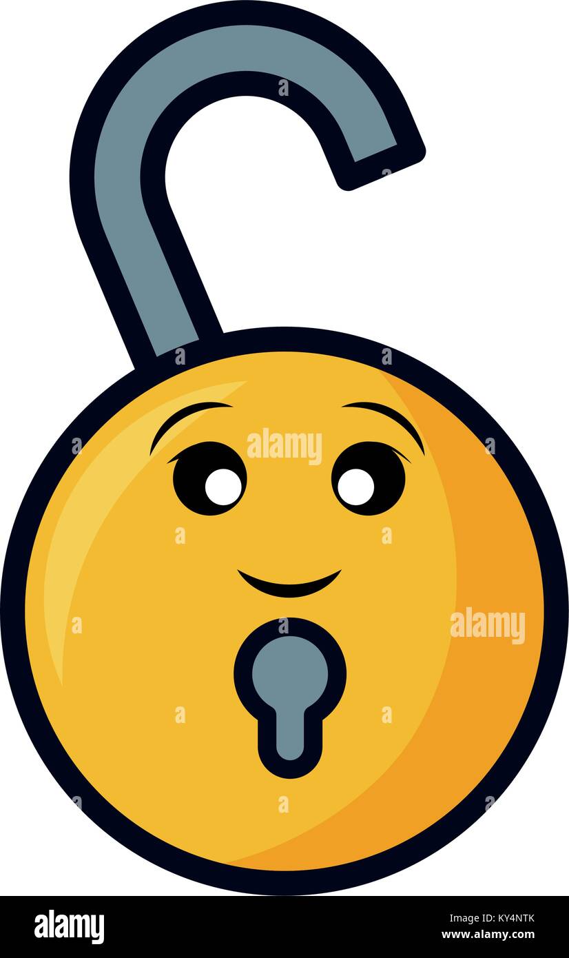 Padlock unlocked symbol smiling cartoon Stock Vector Image & Art - Alamy