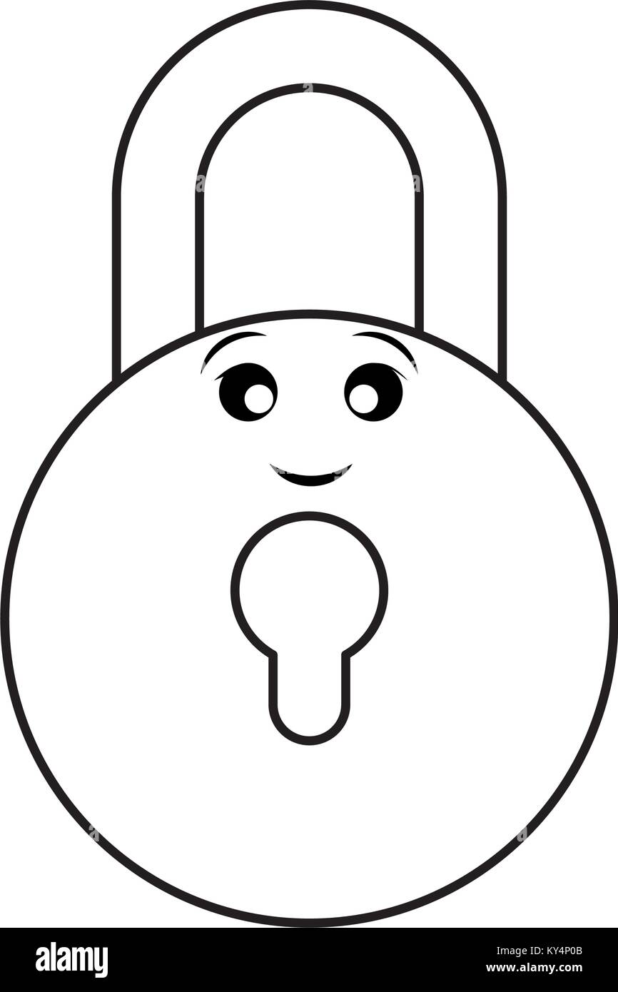 Padlock security symbol smiling cartoon Stock Vector Image & Art - Alamy