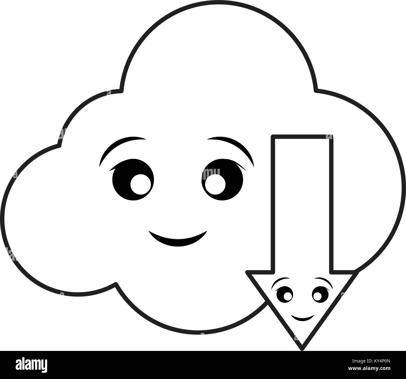 Cloud computing symbol smiling cartoon Stock Vector Image & Art - Alamy