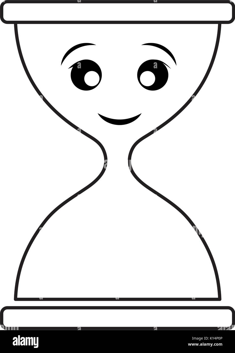 Hourglass empty isolated smiling cartoon Stock Vector Image & Art - Alamy