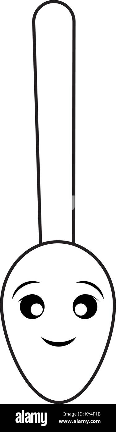 Little spoon cutlery smiling cartoon Stock Vector Image & Art - Alamy