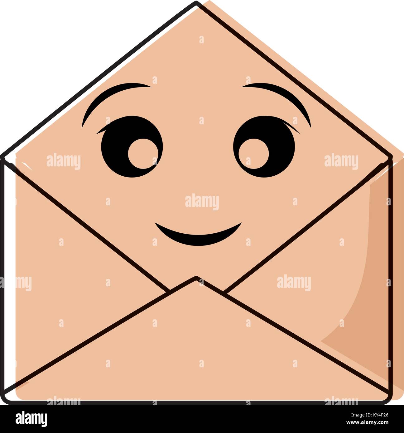 Mail open symbol smiling cartoon Stock Vector Image & Art - Alamy