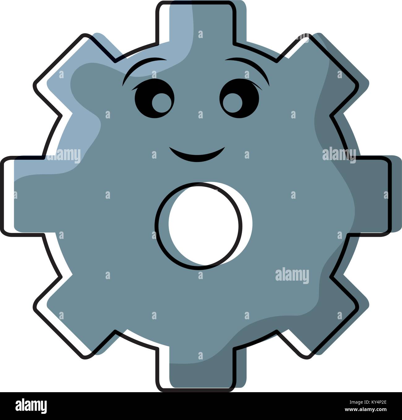 Gear machinery piece smiling cartoon Stock Vector Image & Art - Alamy