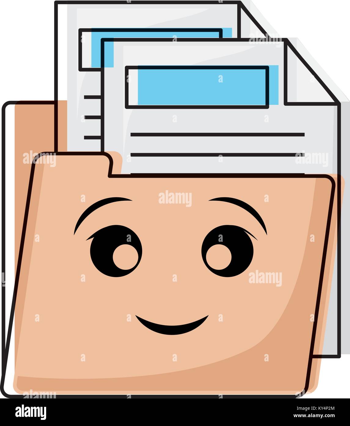 Folder with documents smiling cartoon Stock Vector Image & Art - Alamy