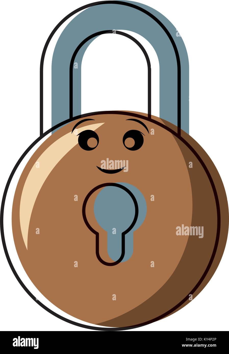 Padlock security symbol smiling cartoon Stock Vector Image & Art - Alamy
