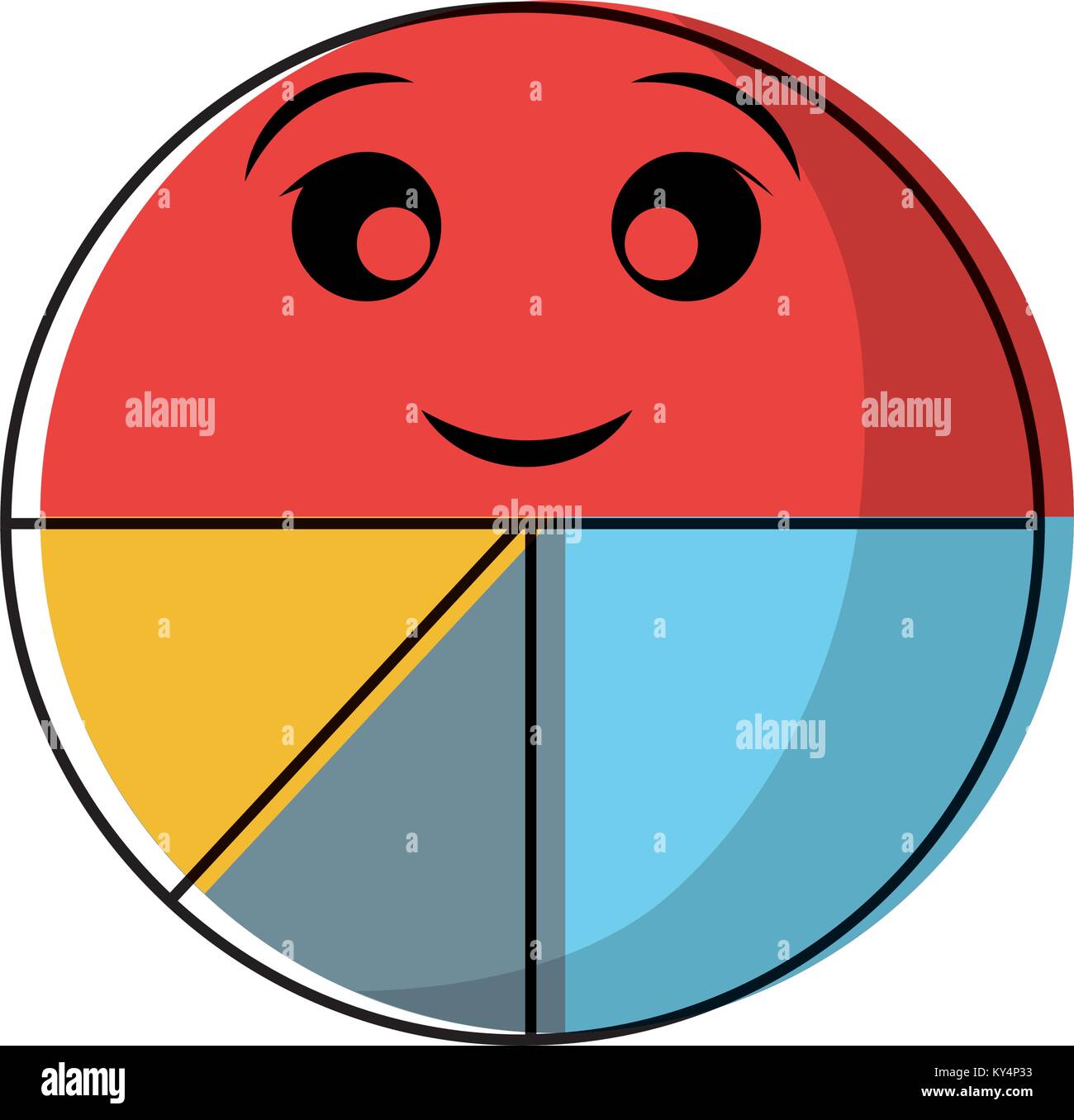Pies statistics graphic smiling cartoon Stock Vector Image & Art - Alamy
