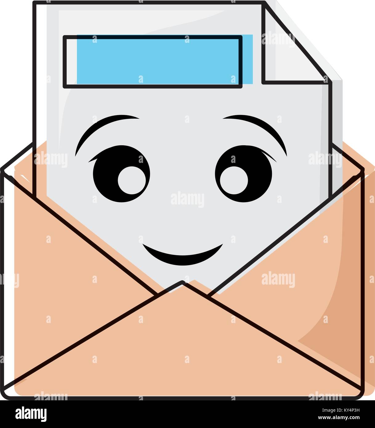 Mail open with letter smiling cartoon Stock Vector Image & Art - Alamy