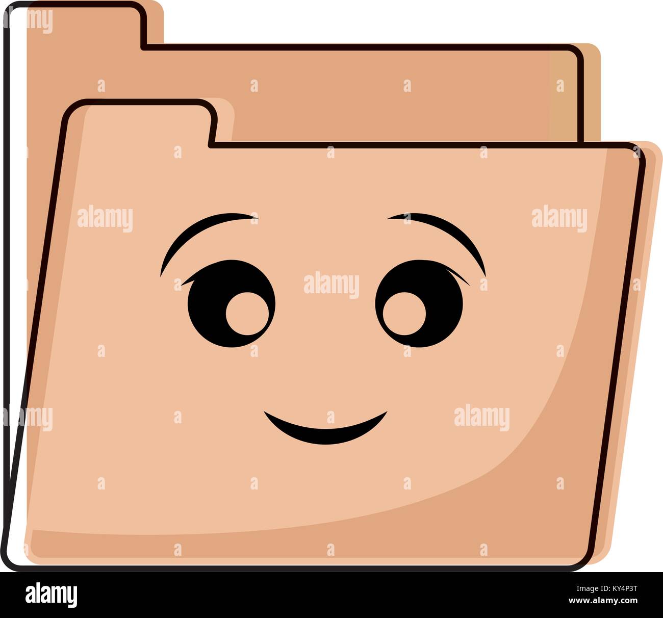 Folder document symbol smiling cartoon Stock Vector Image & Art - Alamy