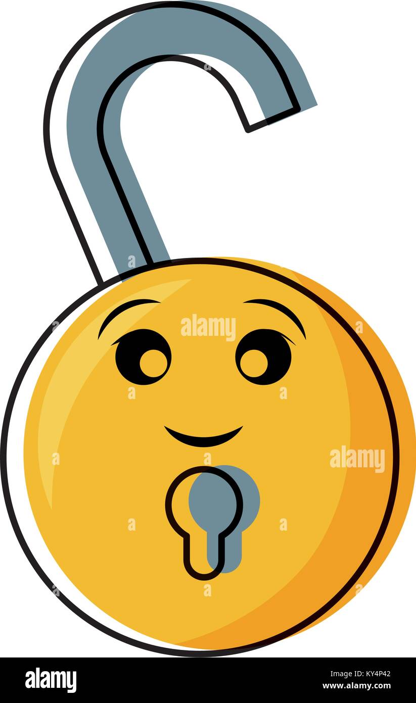 Padlock unlocked symbol smiling cartoon Stock Vector Image & Art - Alamy