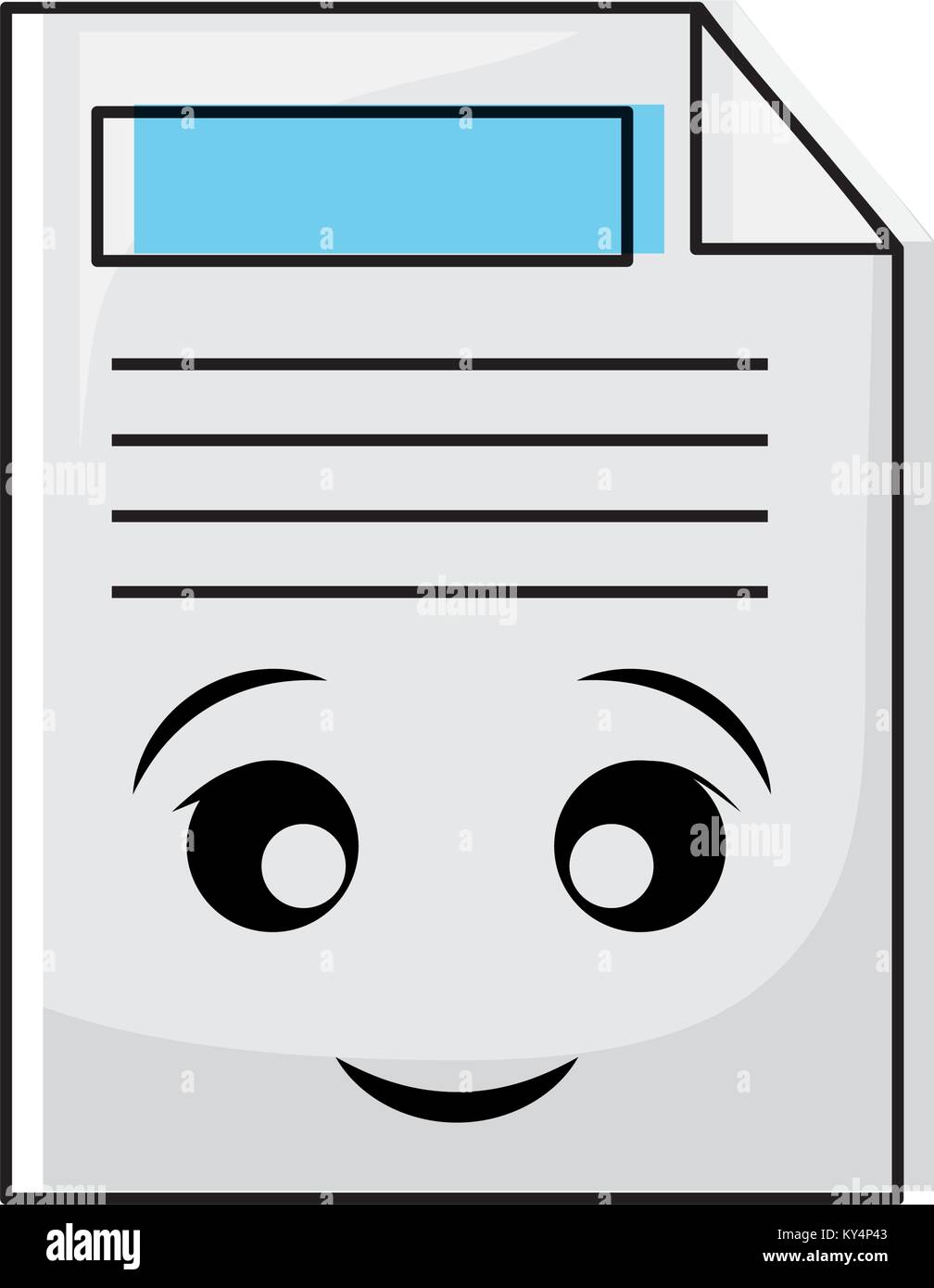 sheet bent corner smiling cartoon Stock Vector Image & Art - Alamy