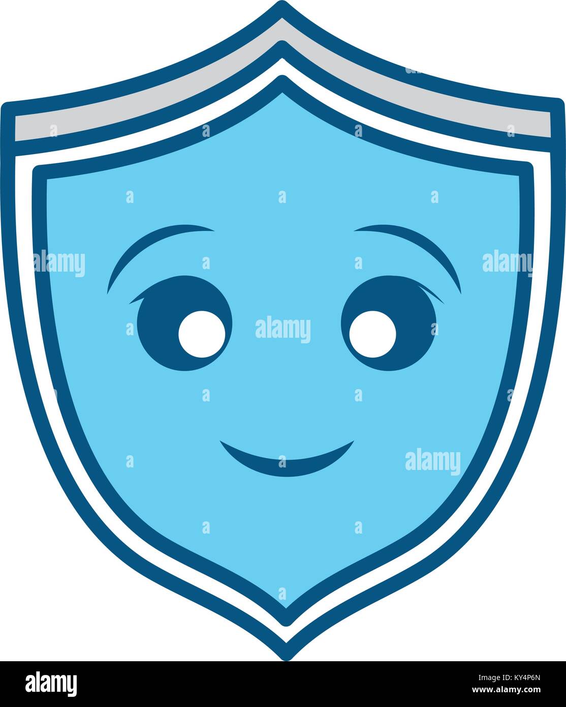 Shield security symbol smiling cartoon Stock Vector Image & Art - Alamy