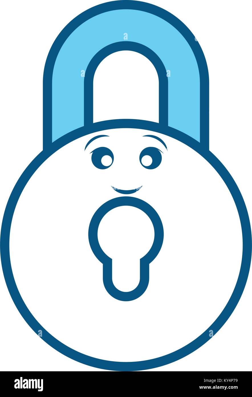 Padlock security symbol smiling cartoon Stock Vector Image & Art - Alamy