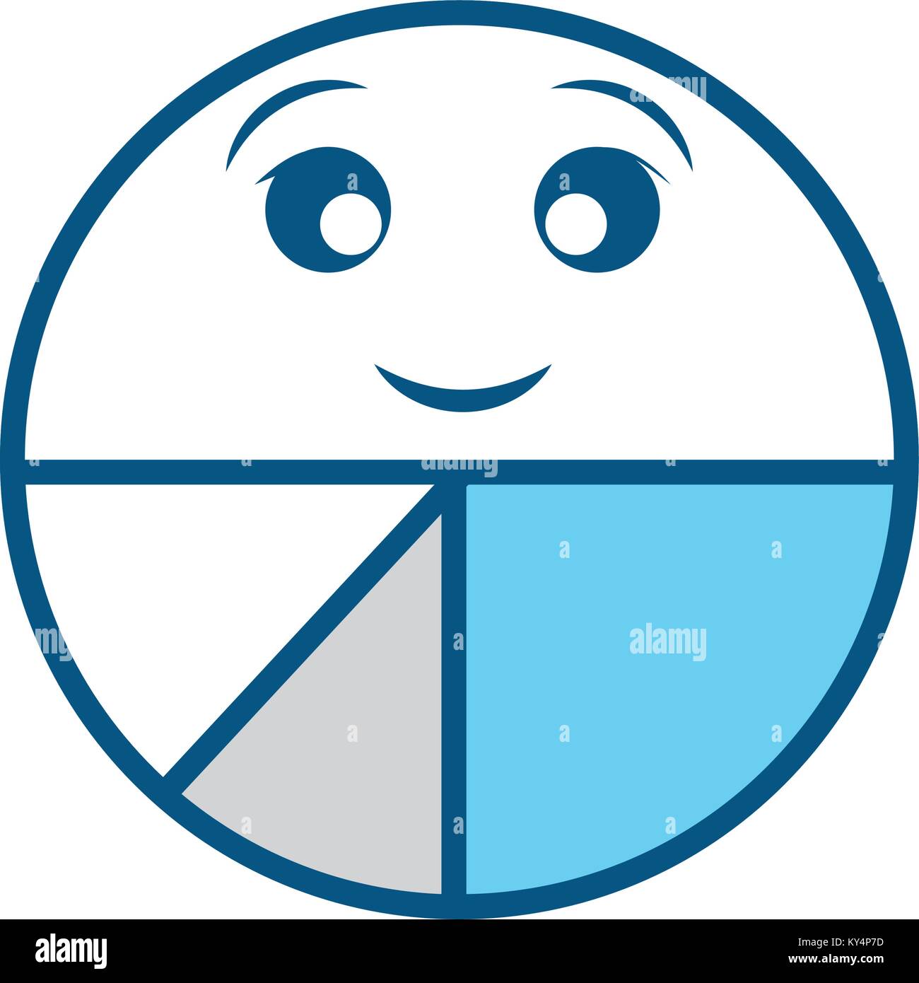 Pies statistics graphic smiling cartoon Stock Vector Image & Art - Alamy