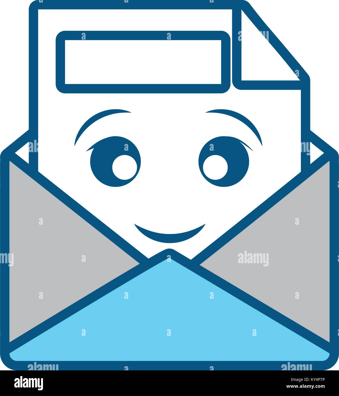 Mail open with letter smiling cartoon Stock Vector Image & Art - Alamy