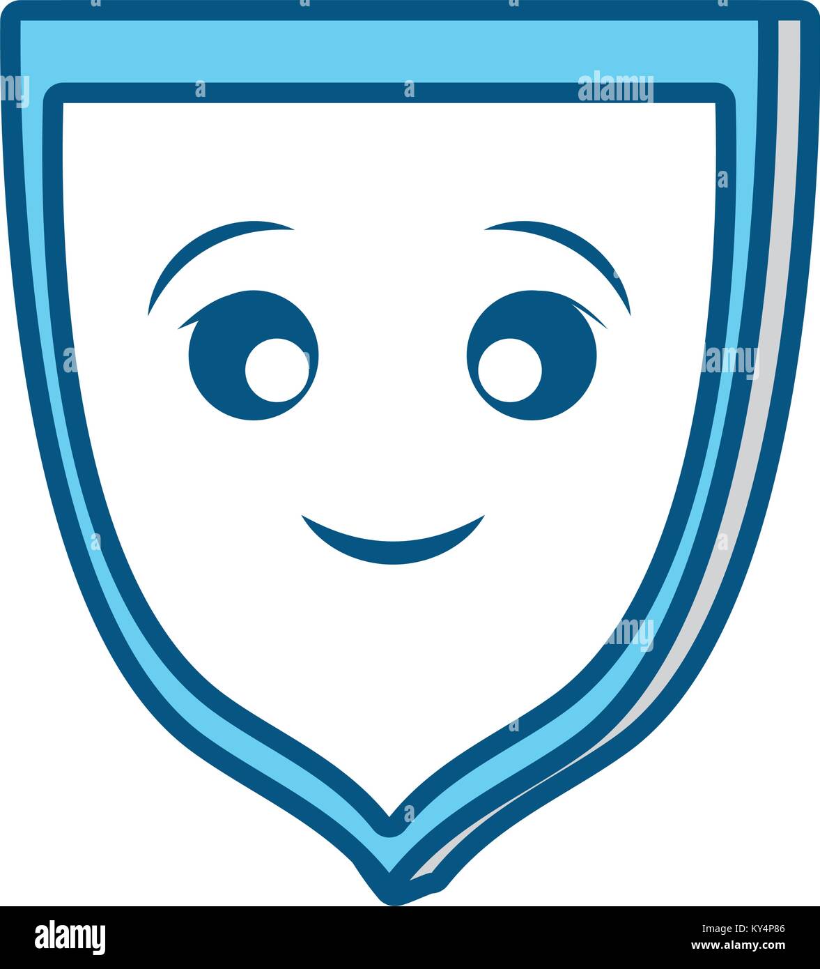 Shield security symbol smiling cartoon Stock Vector Image & Art - Alamy