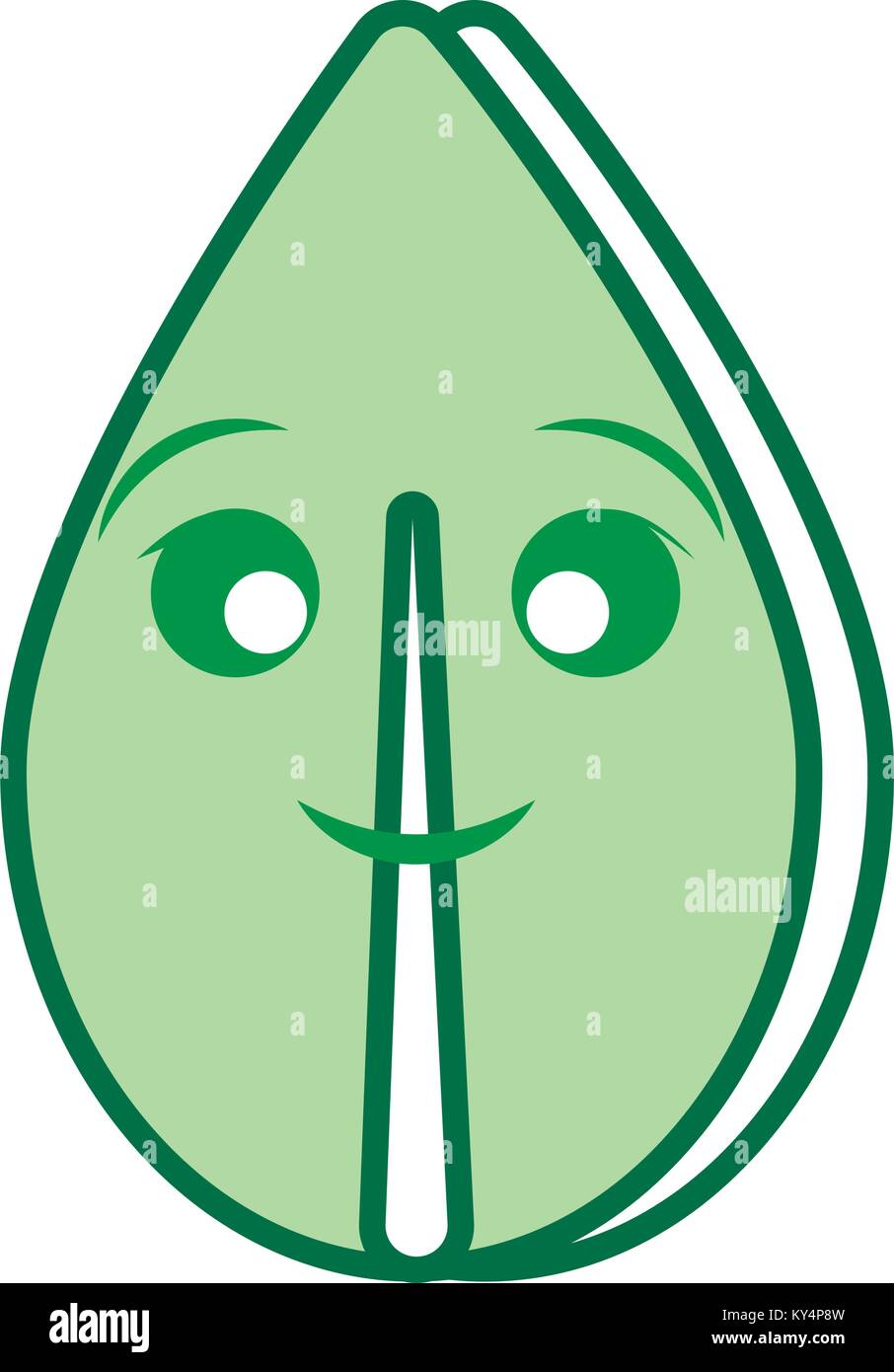 Tea leaf plant smiling cartoon Stock Vector Image & Art - Alamy