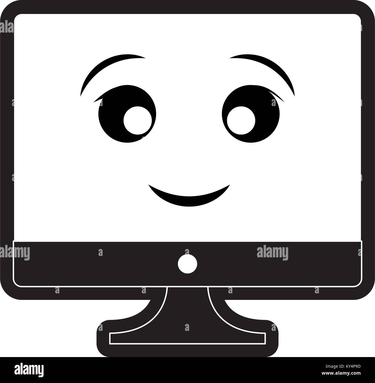 Computer screen technology smiling cartoon Stock Vector Image & Art - Alamy