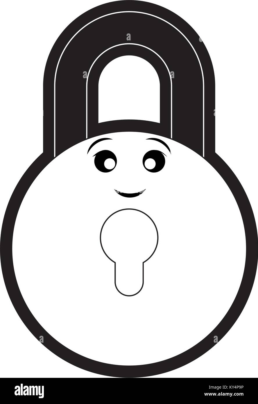 Padlock security symbol smiling cartoon Stock Vector Image & Art - Alamy