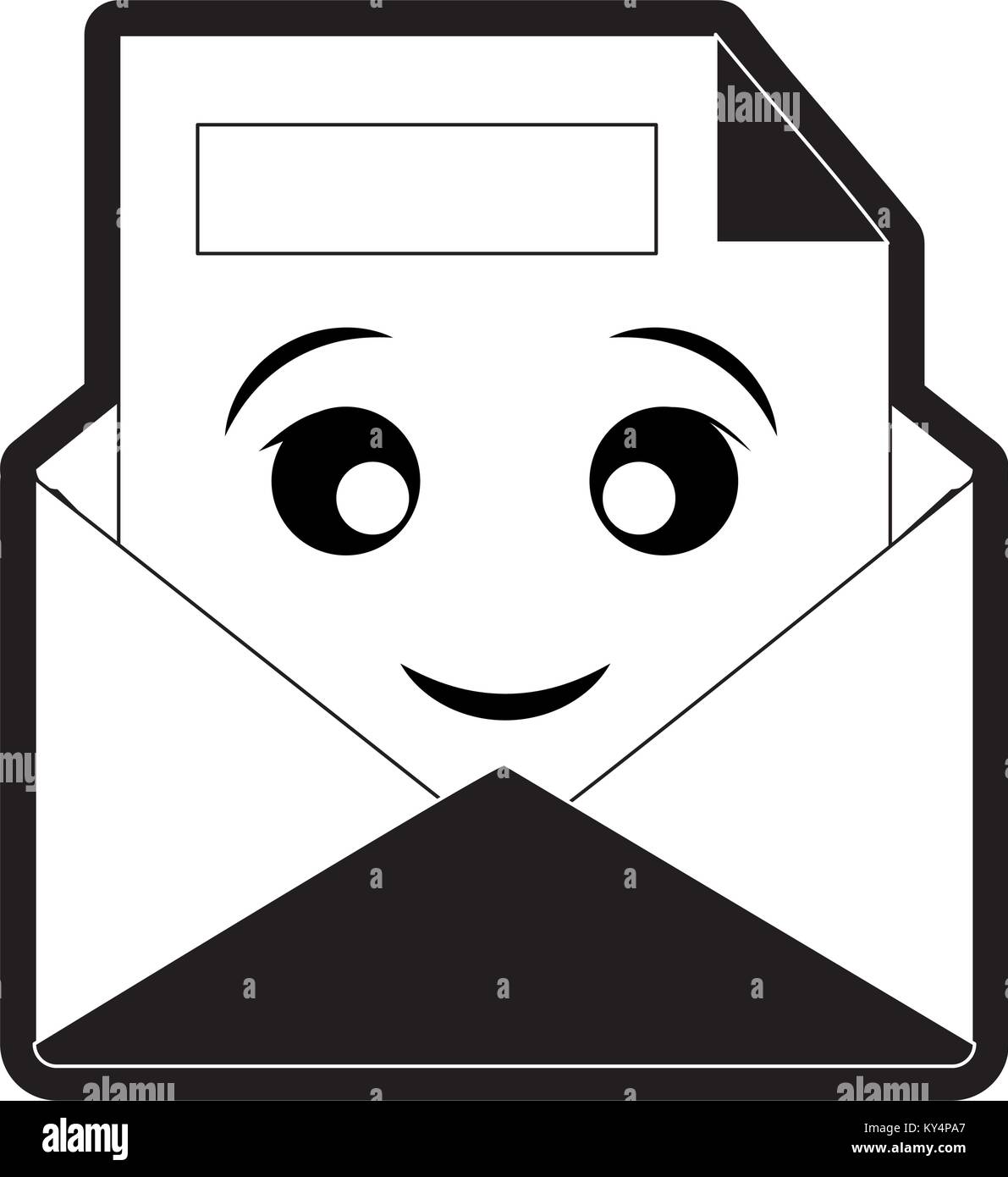 Mail open with letter smiling cartoon Stock Vector Image & Art - Alamy