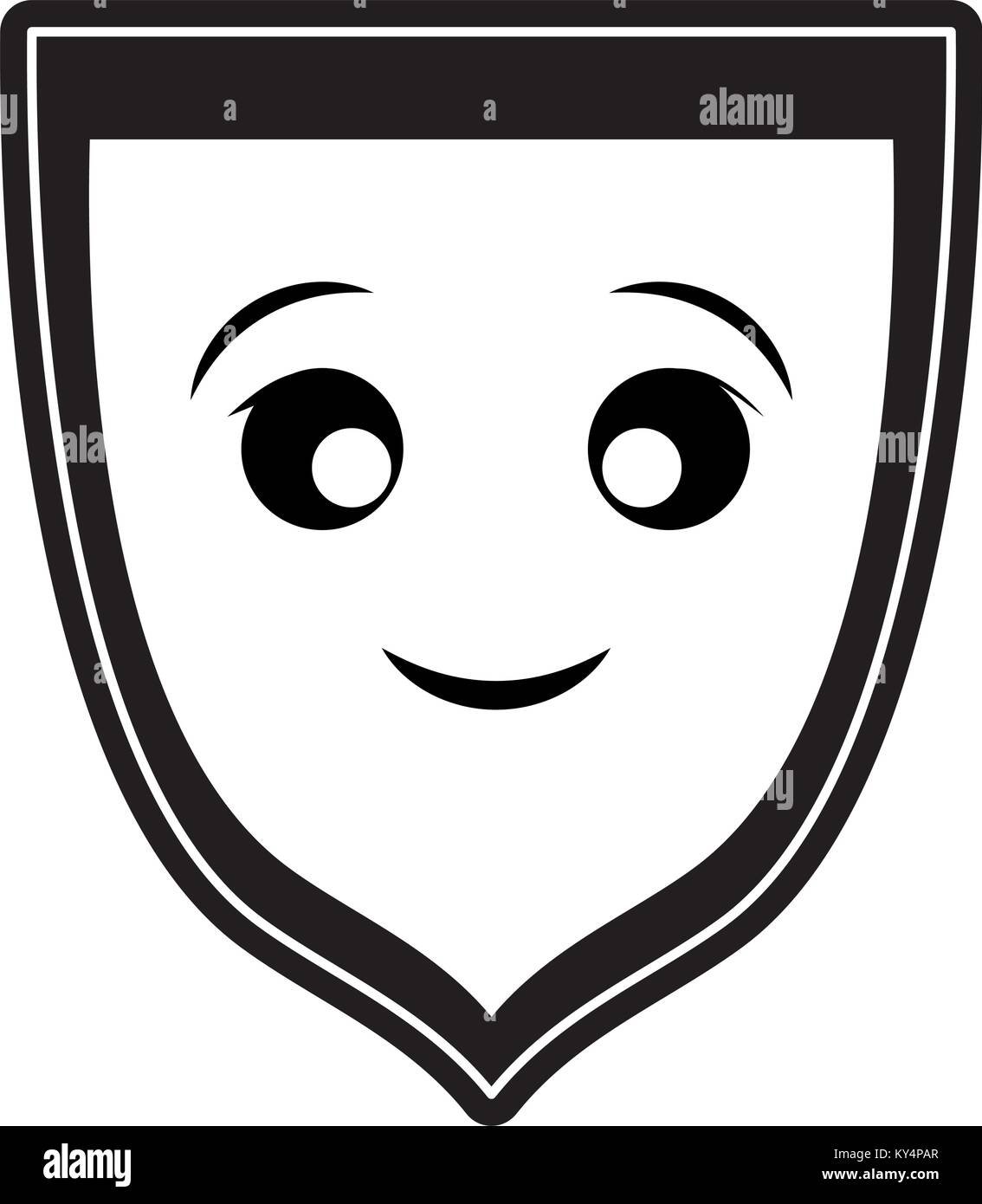 Shield security symbol smiling cartoon Stock Vector Image & Art - Alamy