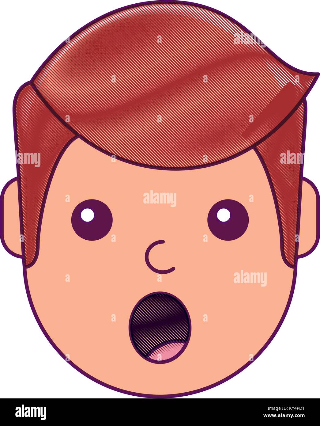 surprised man face expresion facial style vector illustration drawing ...