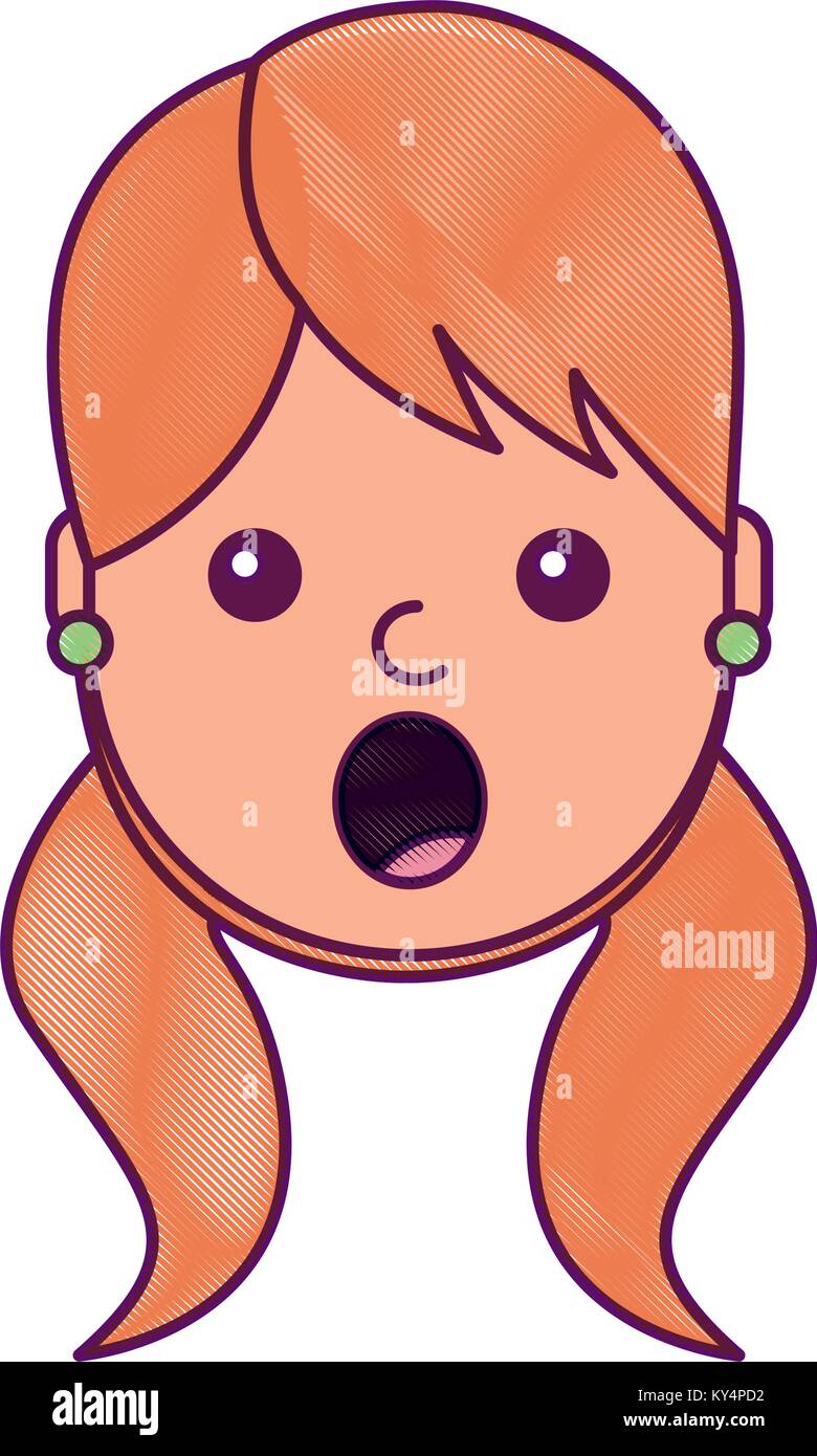 Beautiful face surprised happy one Stock Vector Images - Alamy