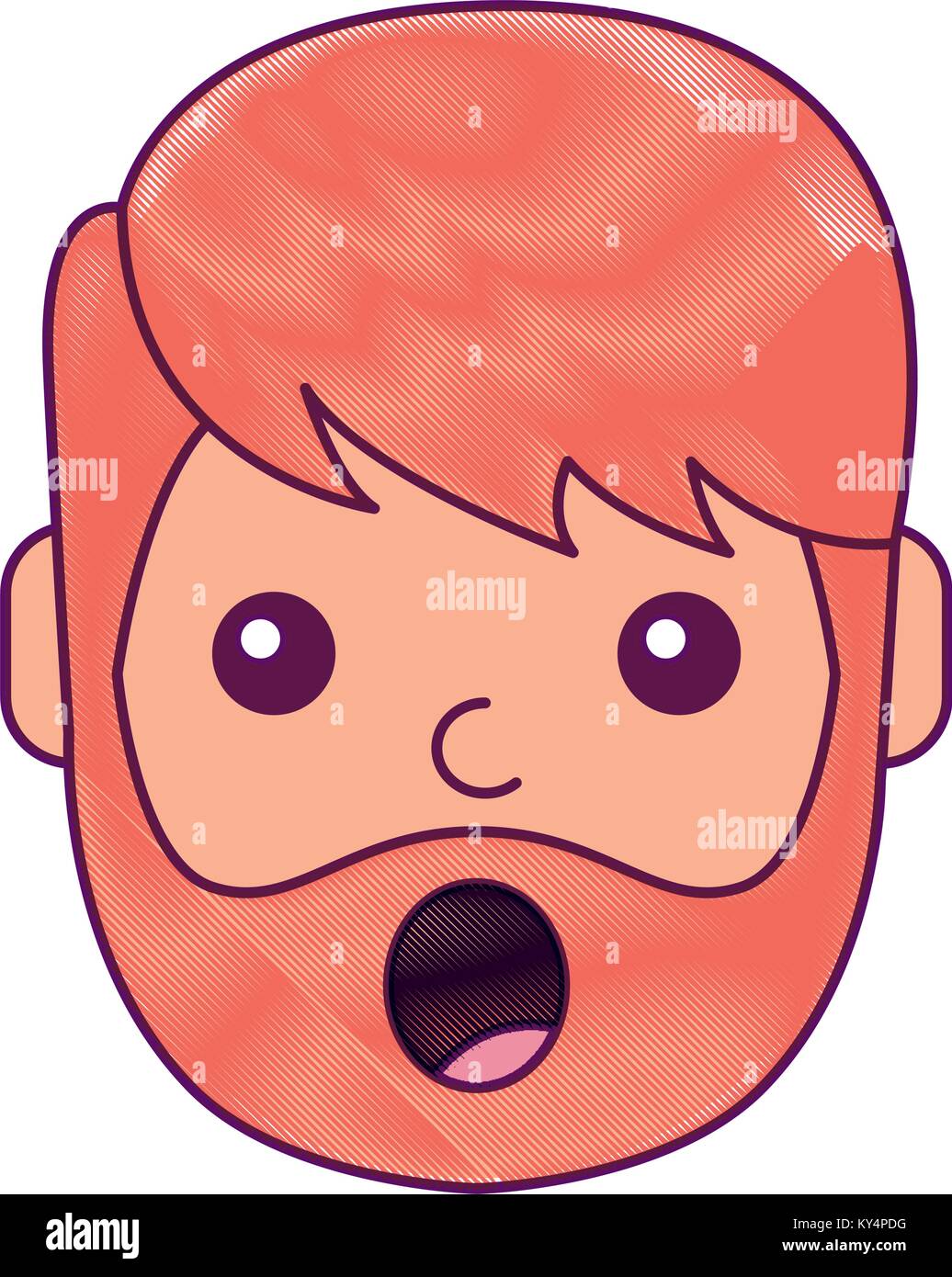 surprised man face expresion facial style vector illustration drawing ...