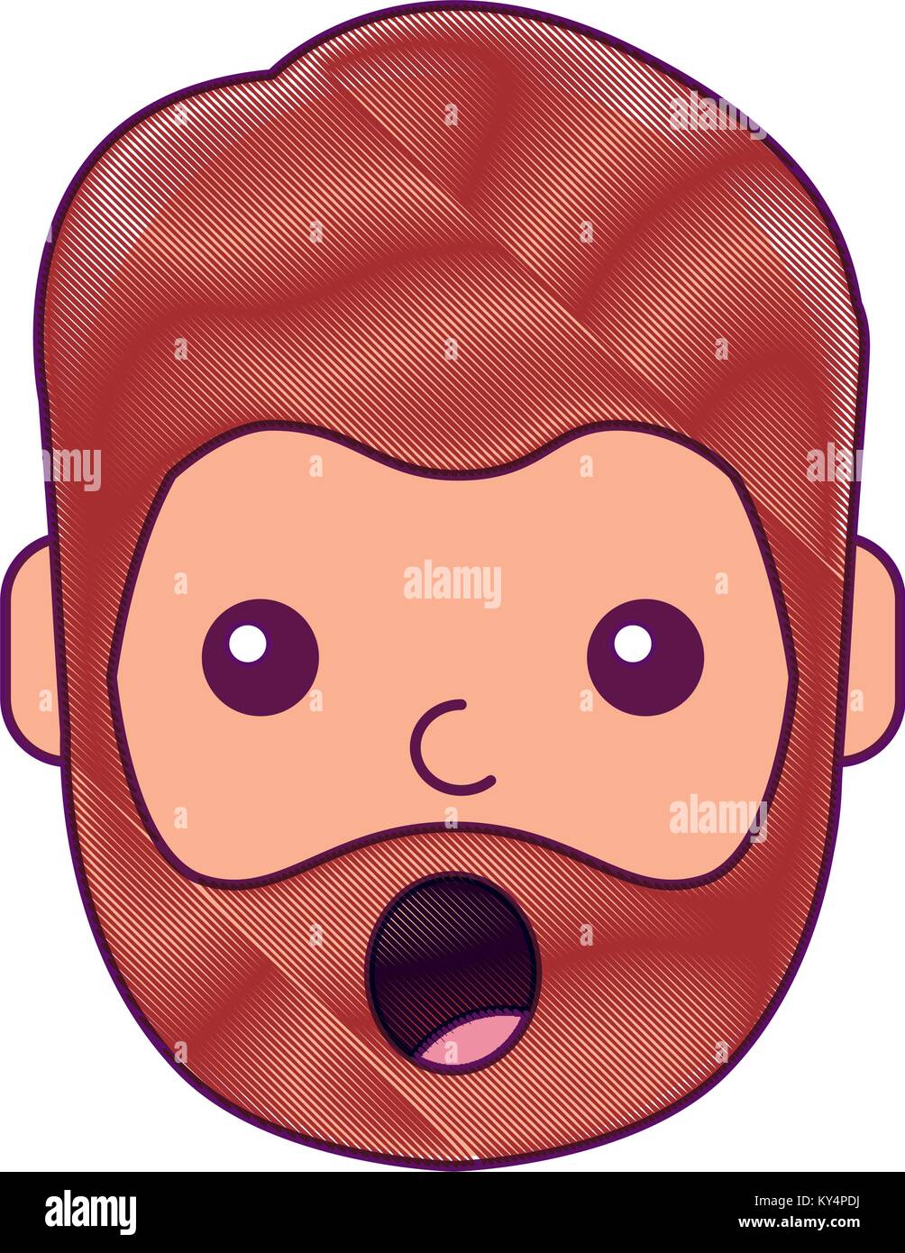 surprised man face expresion facial style vector illustration drawing ...