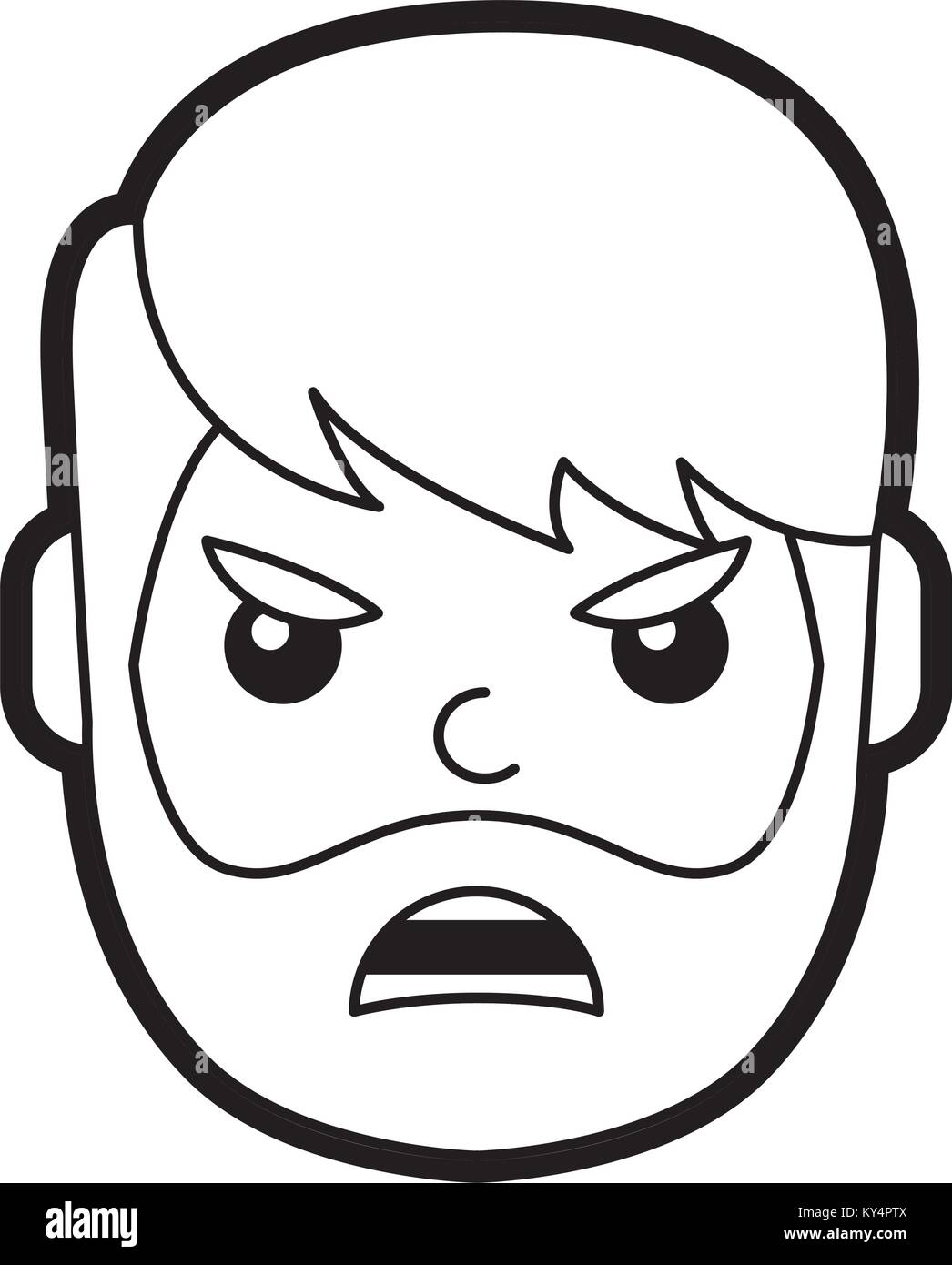 Cartoon Angry Man Face