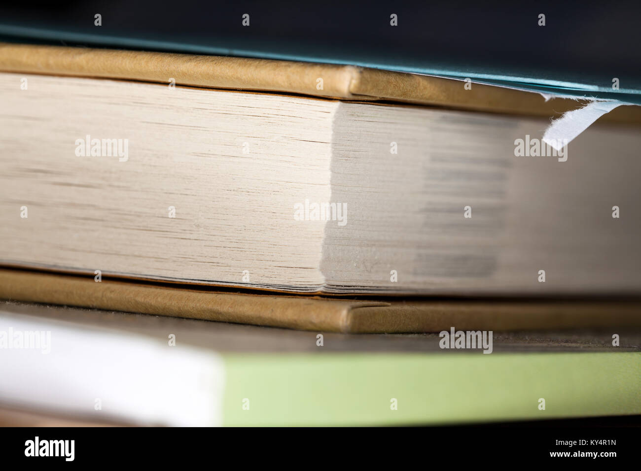 Closeup image of book corner Stock Photo - Alamy