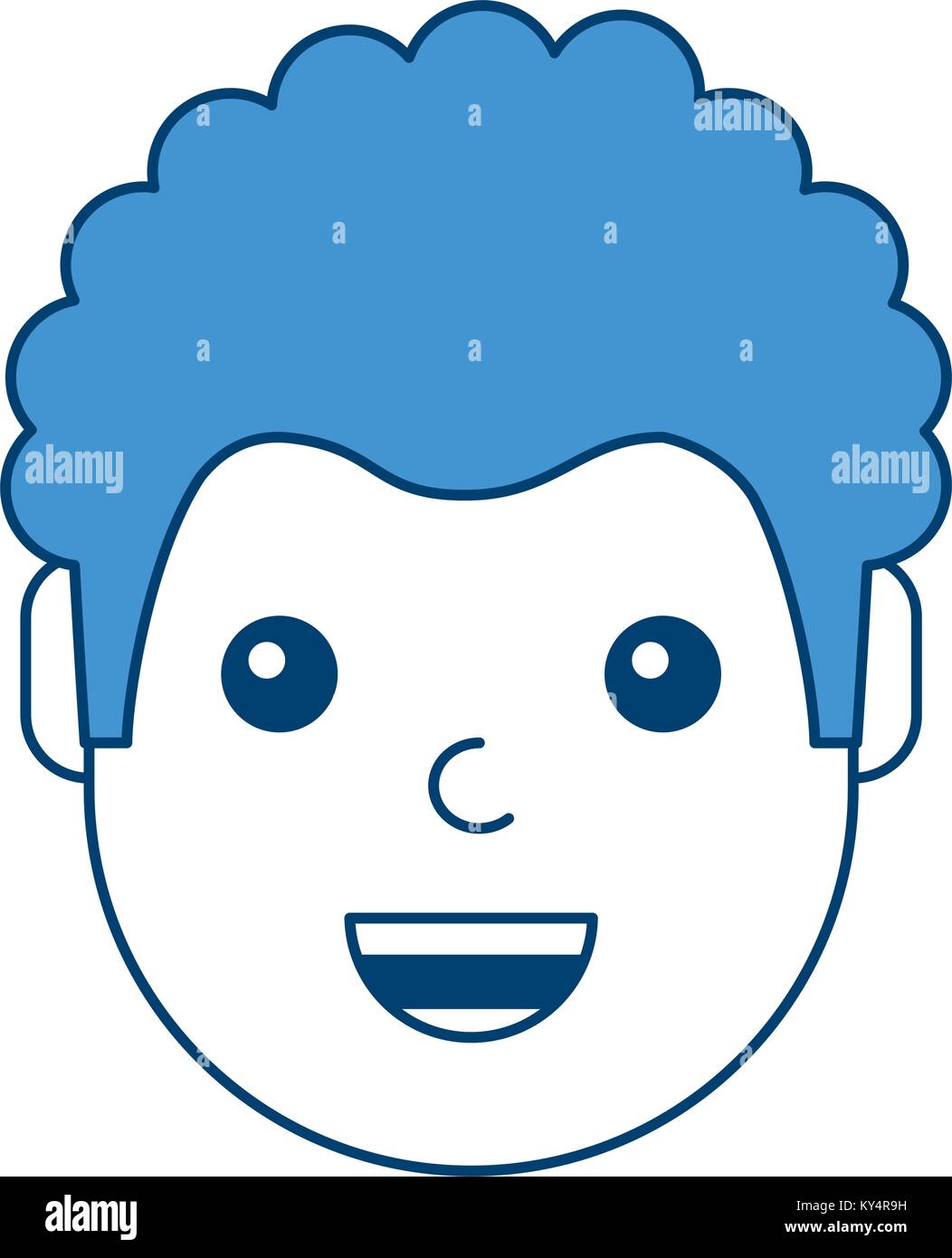 character man face laughing happy image vector illustration blue design ...